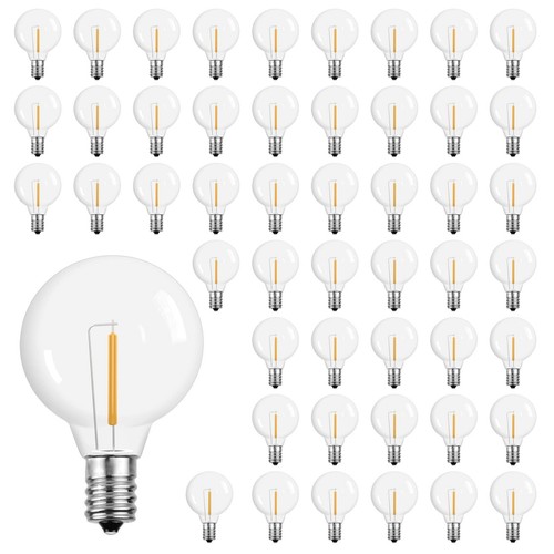 G40 LED String Light Bulbs,1.57 Inch Plastic LED Globe Patio Bulbs for ...