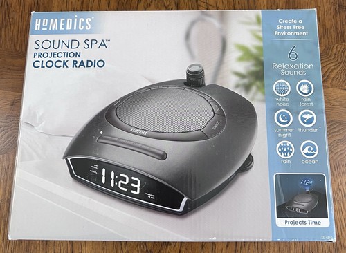 Homedics Sound Spa Alarm Clock Nature Sounds Time Radio SS-4510B Boxed ...