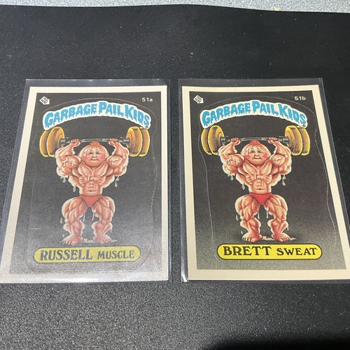 1985 Series 2 GPK Garbage Pail Kids OS2 51a RUSSELL MUSCLE 51b BRETT ...