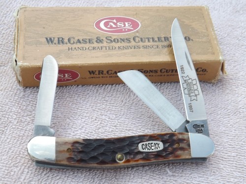 1995 CASE XX 6318 STOCKMAN JIGGED BONE 3 BLADE KNIFE NEW N BOX WALLACE ...