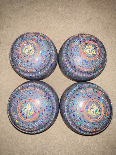 Drakes Pride PRO-50 Lawn Bowls – Size 4H Grey Harlequin – VGC – Channel ...