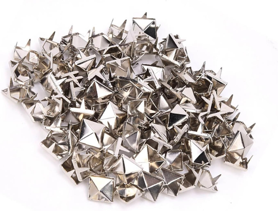 100Pcs Four Jaw Square Spike Studs 9Mm for DIY Leather Bag Shoe ...