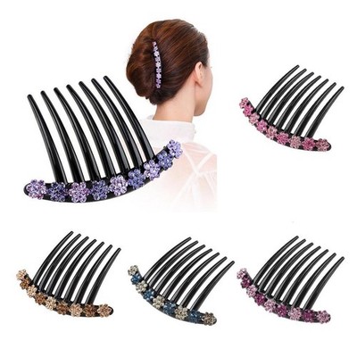 Rhinestones Hair Comb Clip Updo maker of bun Bridal Hair | eBay Australia