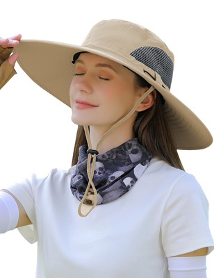 Fishing Hat UPF 50+ Wide Brim Sun Hat for Women Safari Hats Hiking Hats ...