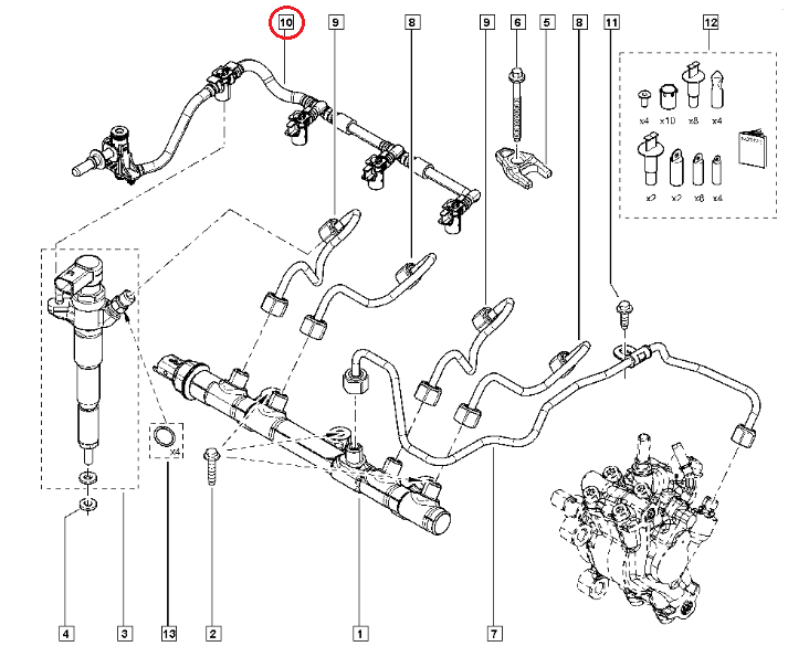 KRAFTSTOFFRÜCKLAUFLEITUNG RENAULT MASTER III 2.3 DCI BI-TURBO (OE ...