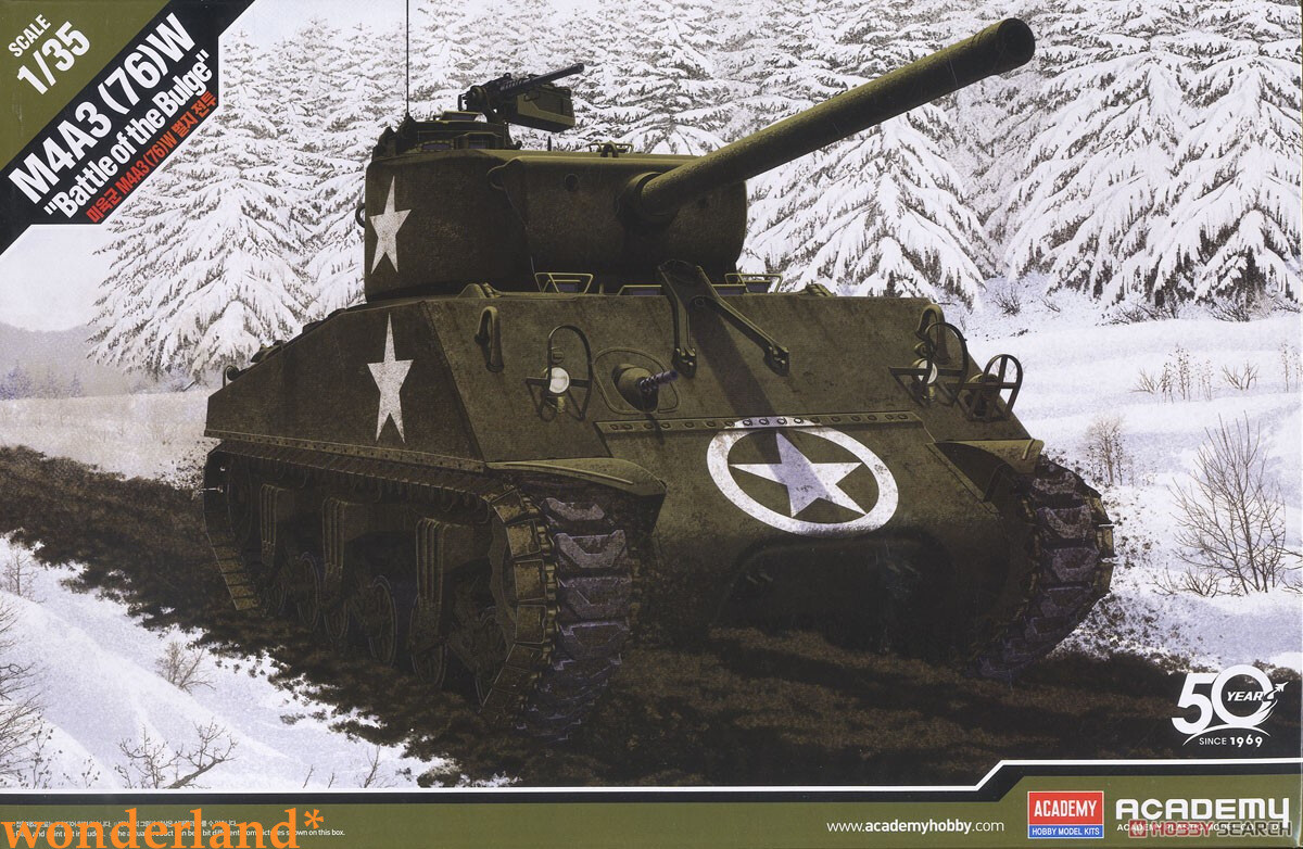 Academy 13500 1/35 US Sherman M4A3 (76) W Battle of Bulge Medium tank ...