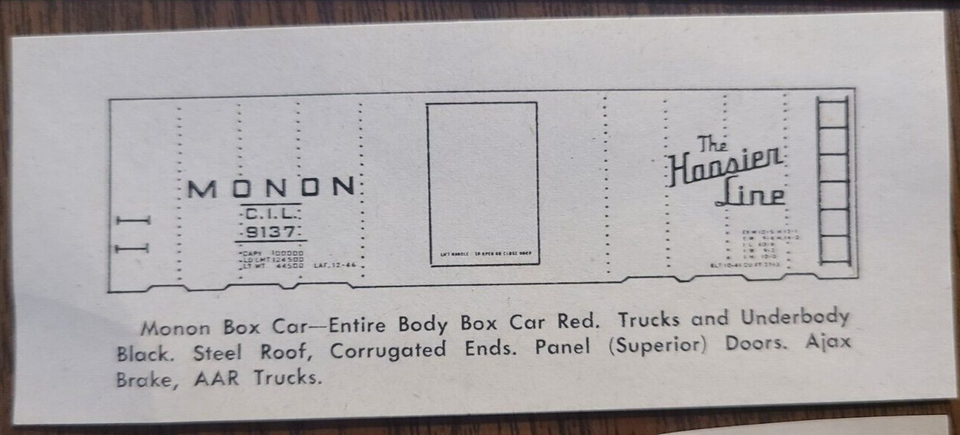 CHAMP DECALS, #HB-143, MONON 'HOOSIER LINE' BOX CAR, HO COMPLETE SET | eBay