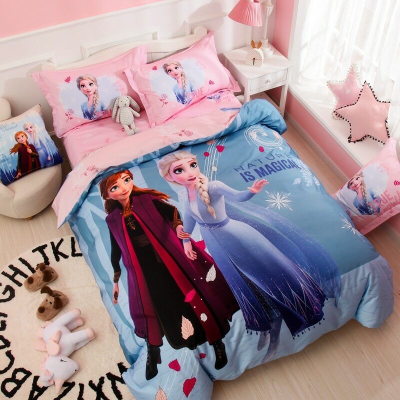 Disney Frozen Anna Elsa Princess CottonTwill Twin Queen Duvet Cover ...
