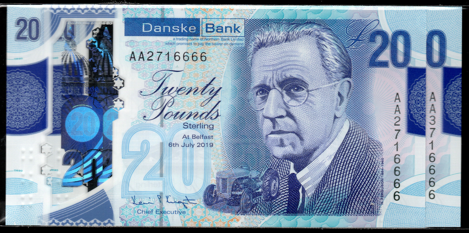 2019 (northern) DANSKE bank ltd Belfast £20 banknote N Ireland Polymer ...