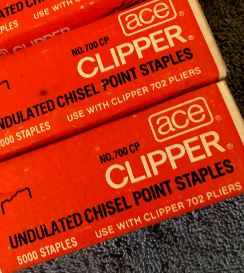 VTG Handheld Chrome Ace Fastener Clipper 702 Stapler w 6 Box Staples ...