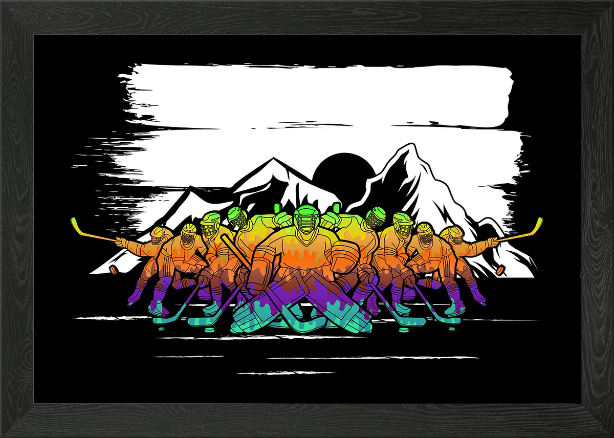 Ice Hockey Ice Sport Framed Wall Art Poster Canvas Print Picture | eBay