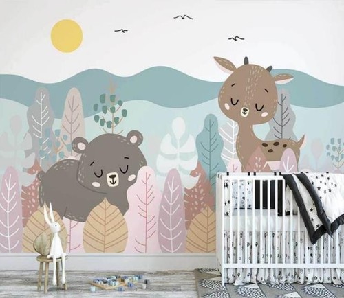 3D Cartoon Bear O576 Wallpaper Wall Murals Removable Wallpaper Sticker ...