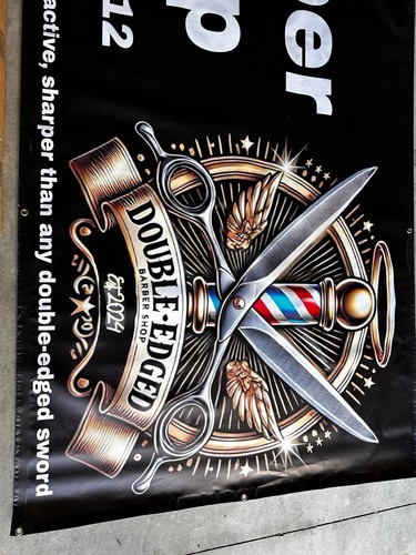 Barber Shop- Heb 4:12 Vinyl Banner Sign 48x96” | eBay