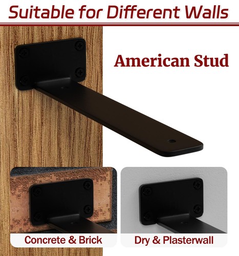 10 Inch Shelf Brackets, 12 Pack Floating Shelf Bracket, 1/5” Thick ...