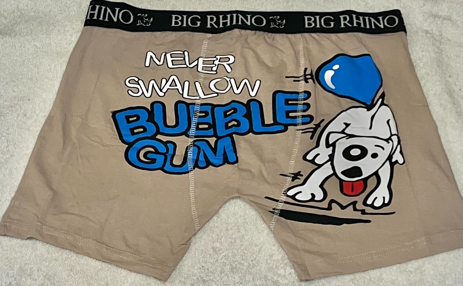 Mens Boys BIG RHINO Novelty Rude Boxer Trunks Shorts Underwear Birthday ...