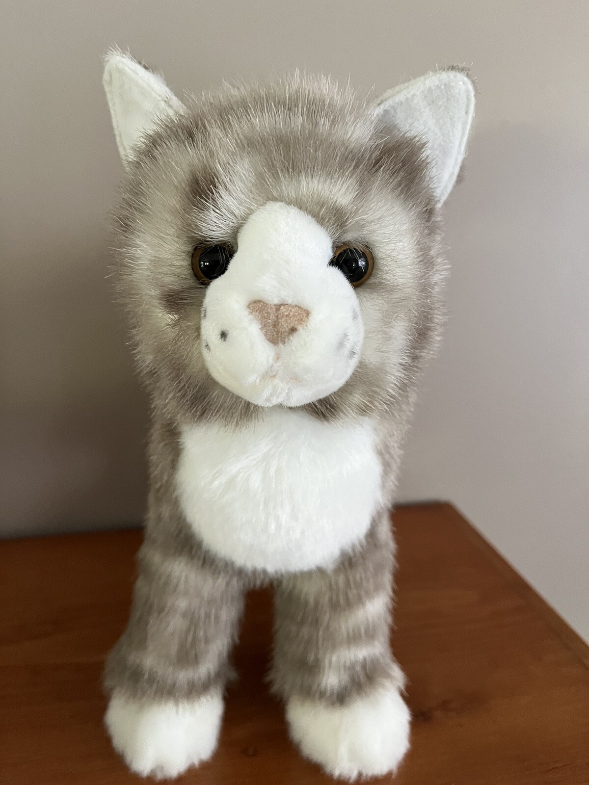 Bass Pro Shops Plush Cat Standing Tabby Cat Gray White Collectible ...