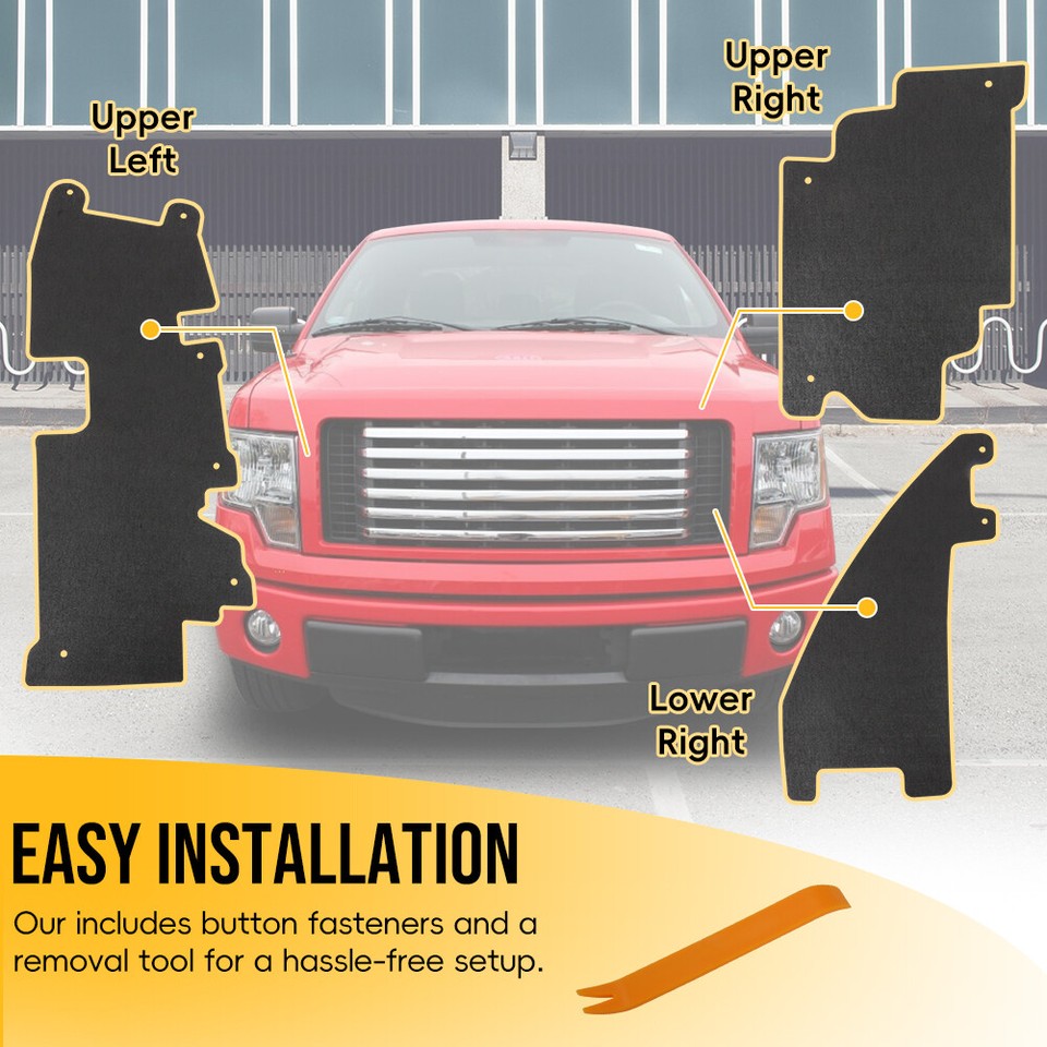 For Ford F-150 2009-2014 Radiator Support Grille Air Deflector Kit ...