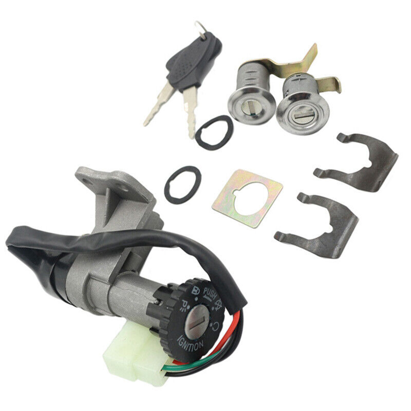 Fits For 50-150CC Motorcycle ATV Fuel Gas Cap Ignition Switch Lock Key ...