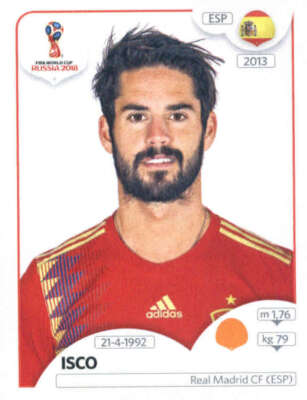 2018 Panini World Cup Stickers Russia #143 Isco Spain Soccer Card NM-MT ...