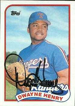 Dwayne Henry autographed Baseball Card (Texas Rangers) 1989 Topps #496 ...