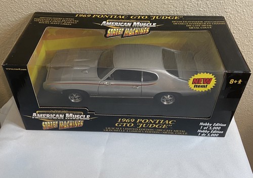 1969 PONTIAC GTO JUDGE SILVER 1:18 ERTL AMERICAN MUSCLE 36981 VERY RARE ...