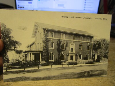 G7 Old OHIO Postcard Oxford Miami University Bishop Hall Campus Service ...