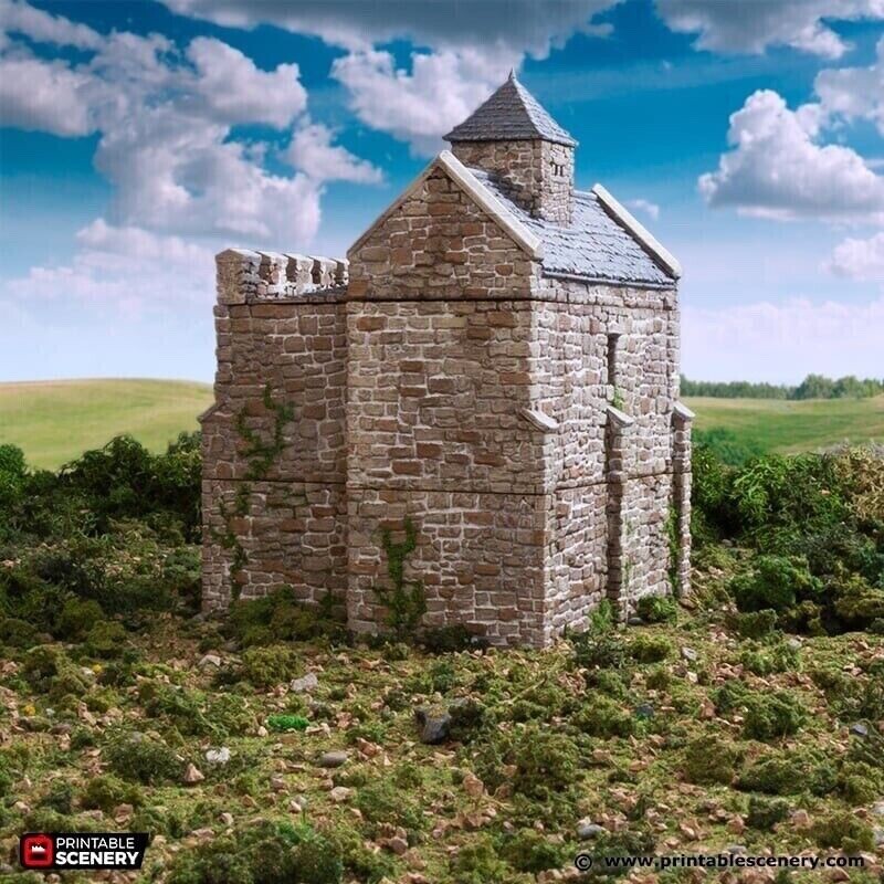 Medieval Stone Castle Norman Stone Keep, Terrain for Tabletop Games ...