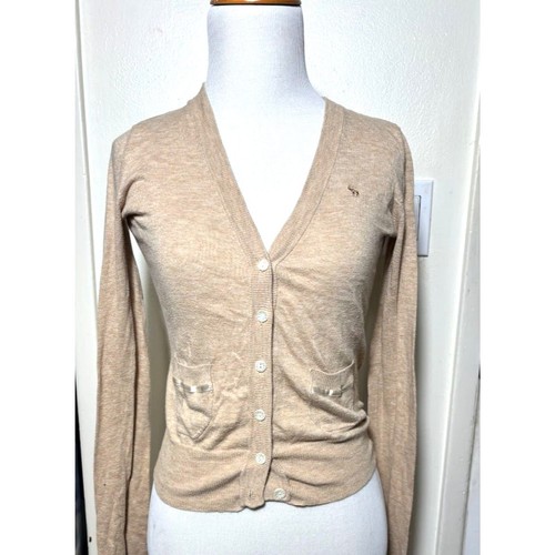 Abercrombie & Fitch VTG y2k Cardigan Tan Slim Fit Elena Gilbert Bella ...