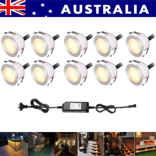 10 x 45mm 12V LED Deck Light DIY Decking Garden Outdoor Plinth Light ...