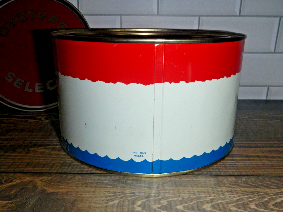 RARE NM 1/2 Gallon 64 OZ Oyster Tin JW FERGUSON "Choice Chesapeake Bay ...
