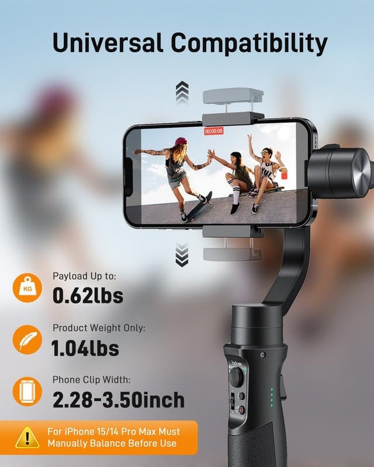 hohem iSteady Mobile Plus Gimbal Stabilizer for Smartphone, 3-Axis ...