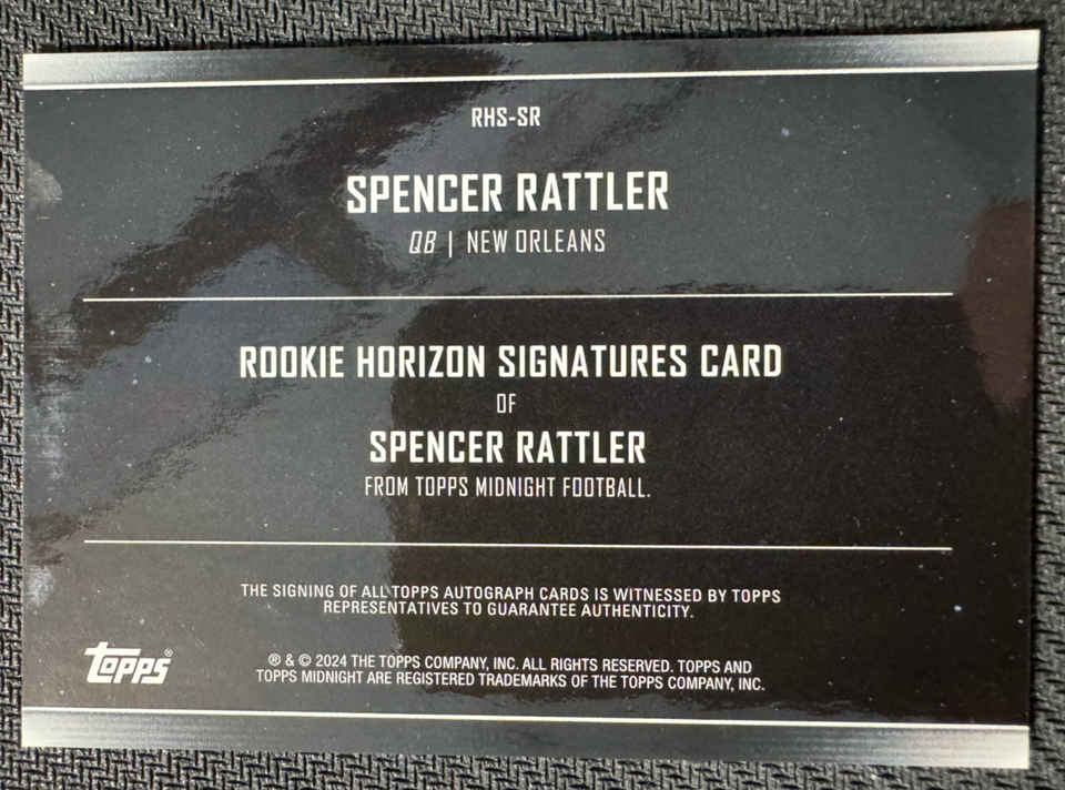 Spencer Rattler (Saints) [Rookie Horizon Autograph] #RHS-SR 2024 Topps ...