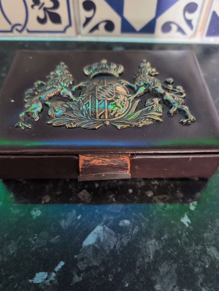 Vintage Jewelry Box with Coat If Arms Trinket Box | eBay UK