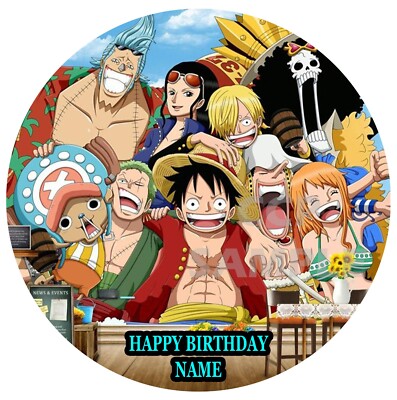 One Piece edible image ICING cake topper personalised Anime party ...