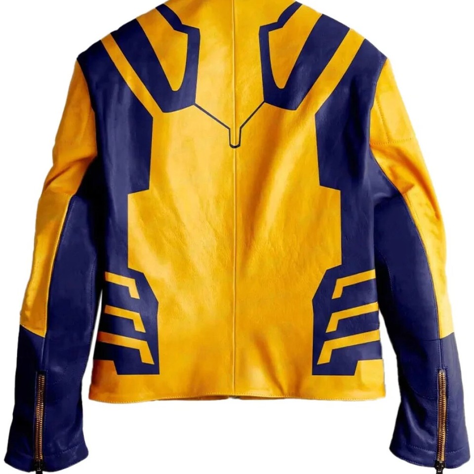 Deadpool 3 Wolverine Front Zip Closure Yellow and Blue Leather ...