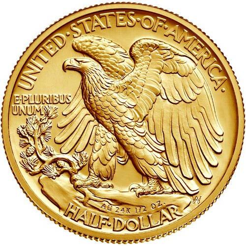 2016-W 1/2 oz American Gold Walking Liberty Half Dollar Coin (Box, CoA ...