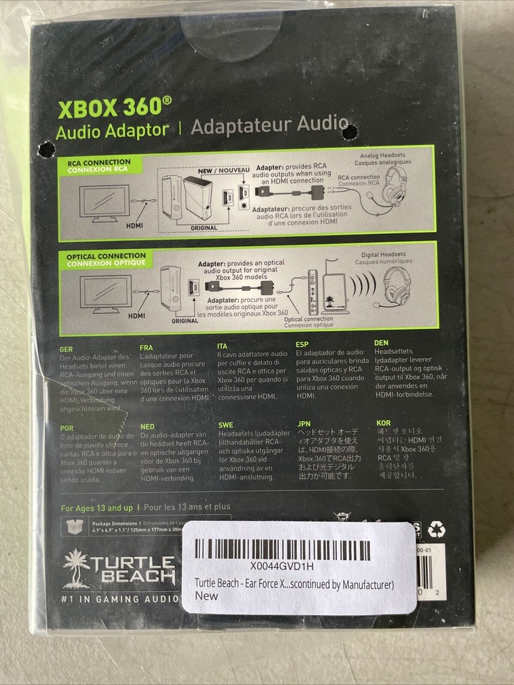 Turtle Beach Microsoft Xbox 360 Gaming Audio Adapter TBS-0100-01 NEW IN ...