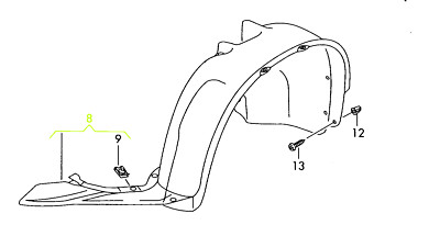 Volkswagen Tiguan 09 - 16 OEM Fender Liner Splash Guard 5N0805912A ...