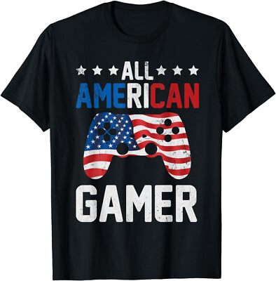 4th Of July All American Gamer Patriotic Gaming Unisex T-Shirt | eBay