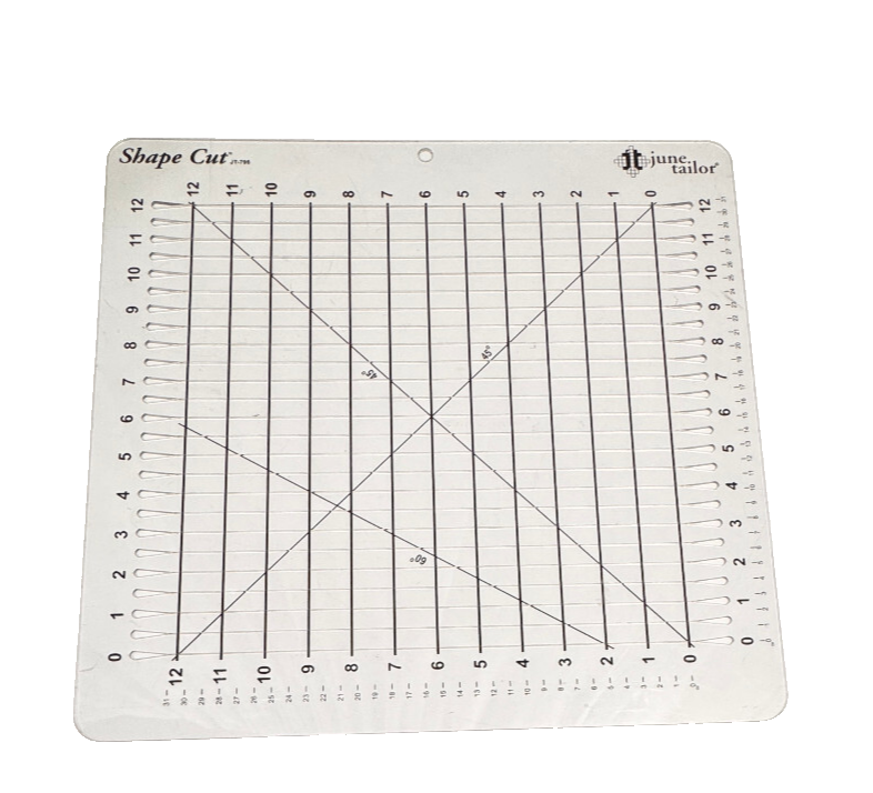 June Tailor Shape Cut Ruler JT-796 Plastic Slotted Mat Quilting Sewing ...