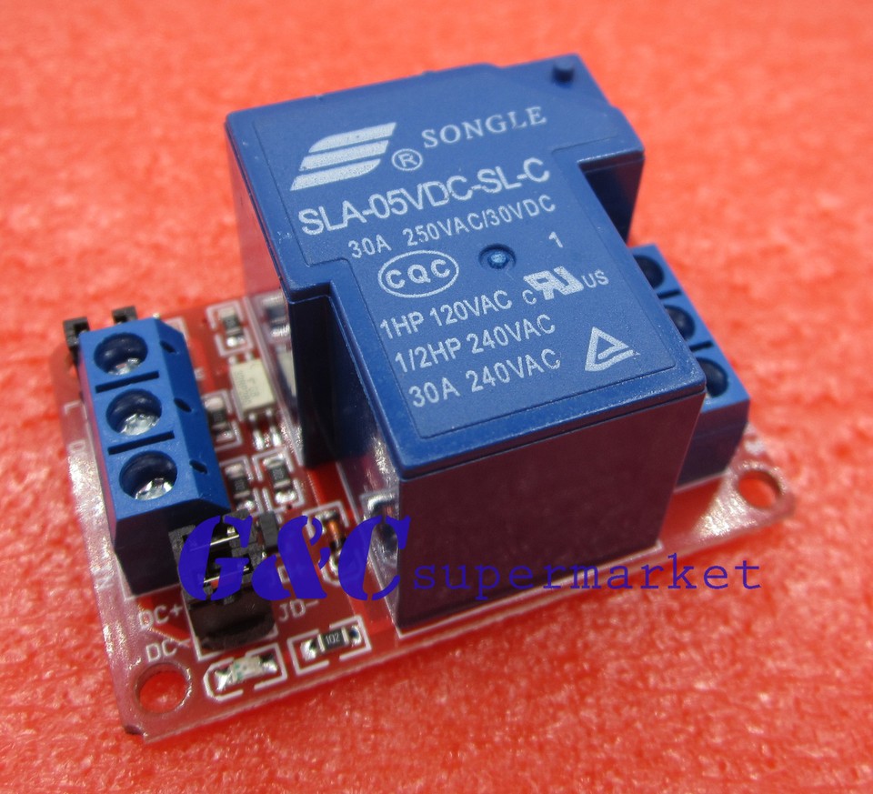 5PCS 1 Relay Module 5V 30A High Power For Arduino AVR PIC DSP ARM SLA ...