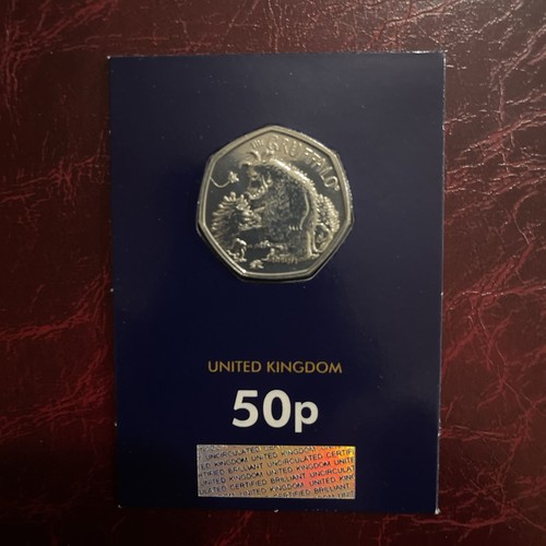 2019 Gruffalo and Mouse 50p BUNC coin sealed with gold edge toning ...