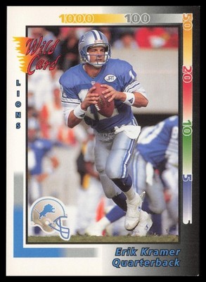 1992 Wild Card #111 Erik Kramer Detroit Lions Card | eBay