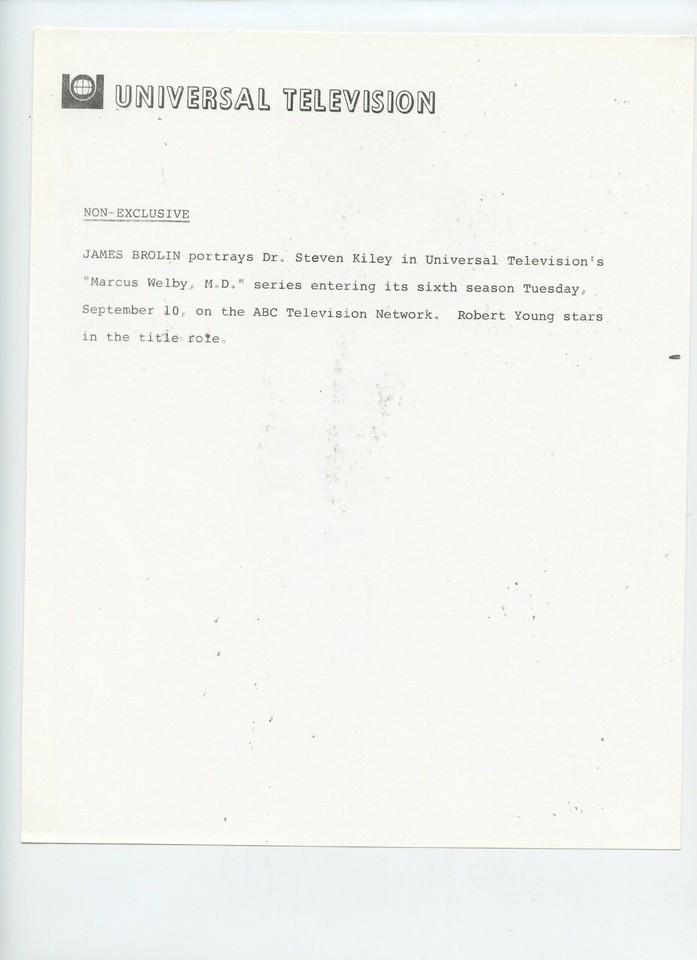 8 X 10 Photo Actor James Brolin as Dr. Steven Kiley Marcus Welby MD | eBay