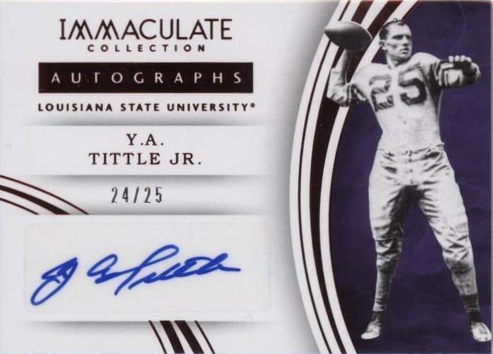 2016 Panini Immaculate Collection Collegiate - Autographs Y.A. Tittle ...