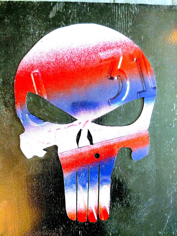CUSTOM MADE LICENSE PLATE PUNISHER SKULL!! MADE OUT OF GENUINE LICENSE ...