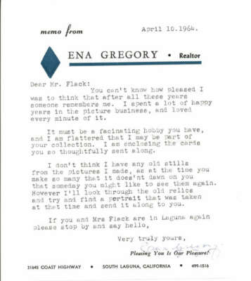 Ena Gregory D.1993 Actress Signed Typed Letter | eBay