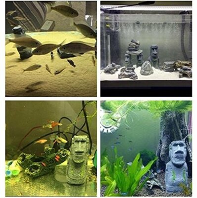 Fish Tank Decorations Easter Island statues Landscape Resin Crafts ...