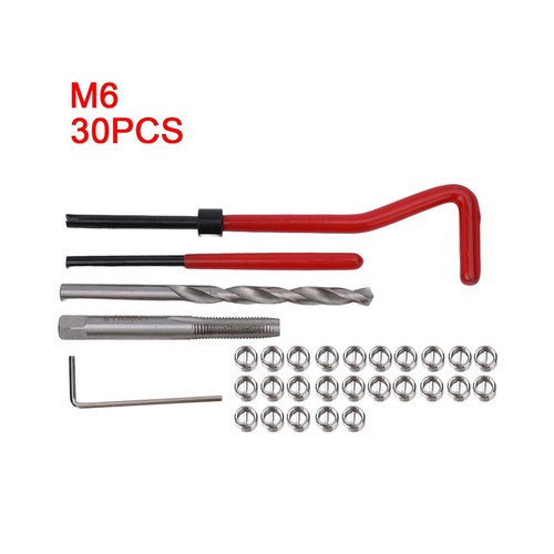 M6 X 1.0 Thread Repair Kit 30 Piece Helicoil Compatible 6mm Damaged ...