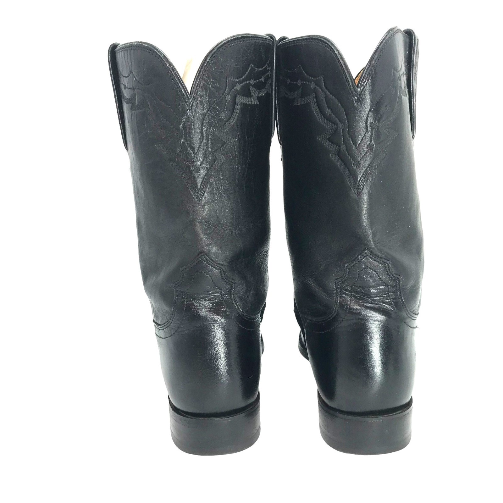 LUCCHESE Cowboy Kennedy Roper Boots Mens 10B Black Bu… - Gem